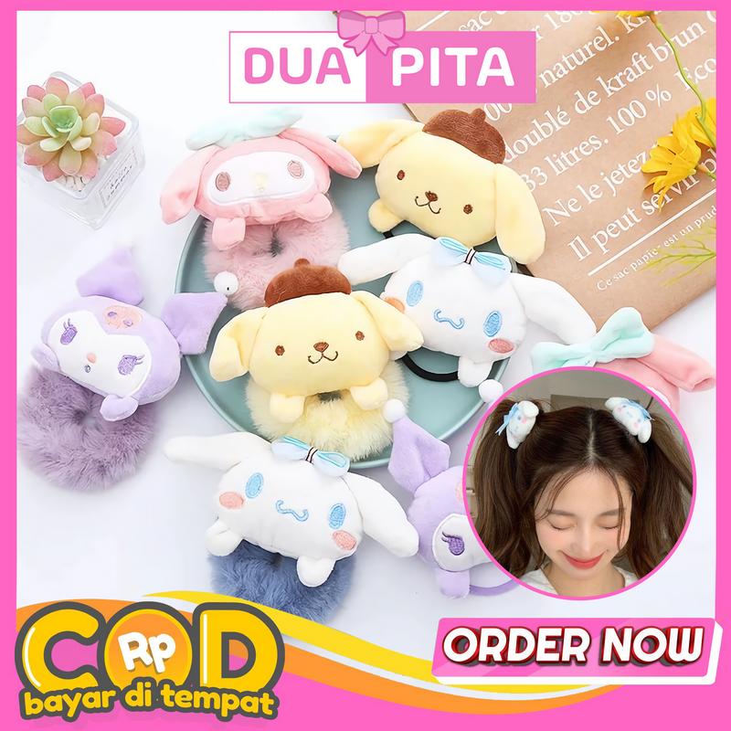 DP57 Ikat Rambut Scrunchie Karakter Boneka Kartun Jepang Lucu Anak ...