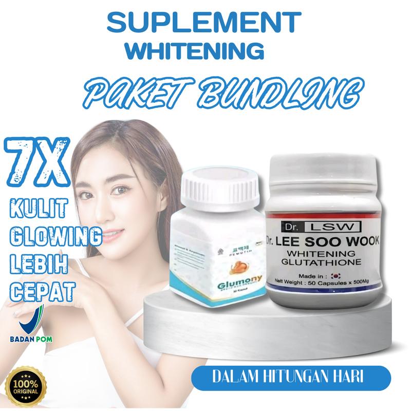 Glumony + Dr lsw Paket double Whitening Pemutih Badan Glutathione ...