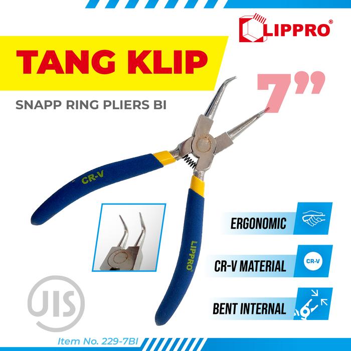 Jual Lippro Snap Ring Pliers BI 7" – Tang Klip Bengkok Tutup CR-V ...