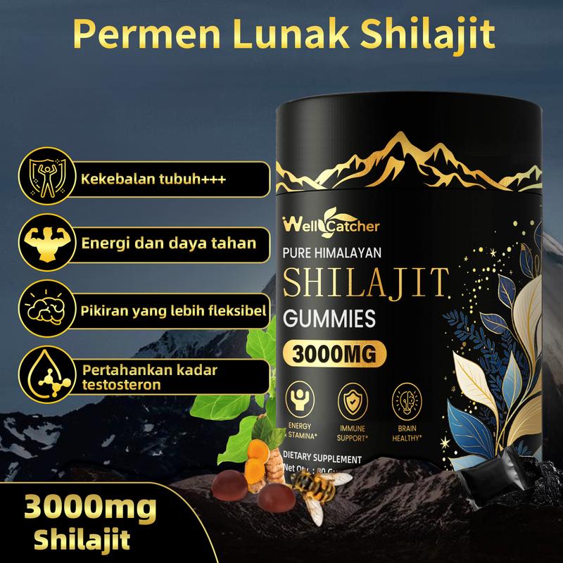 Wellcatcher Shilajit Gummy Suplemen Resin Alami Himalaya 3000mg ...