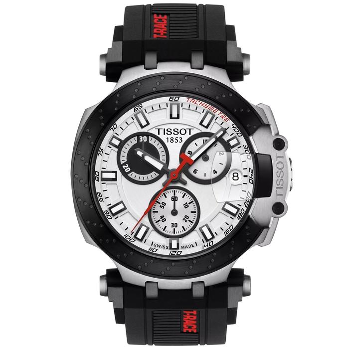 Promo Tissot T-Sport T-Race Chronograph 43mm White Dial Black Silicon ...