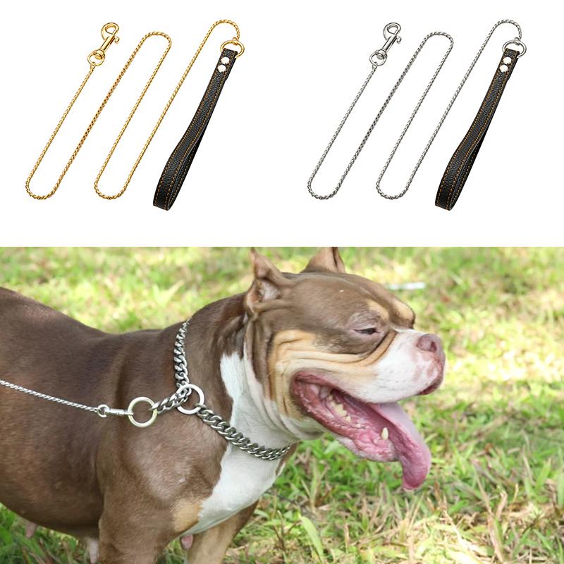 4.0mm 316L Stainless Steel Dog Snake Leash Super Strong Steel Gold ...