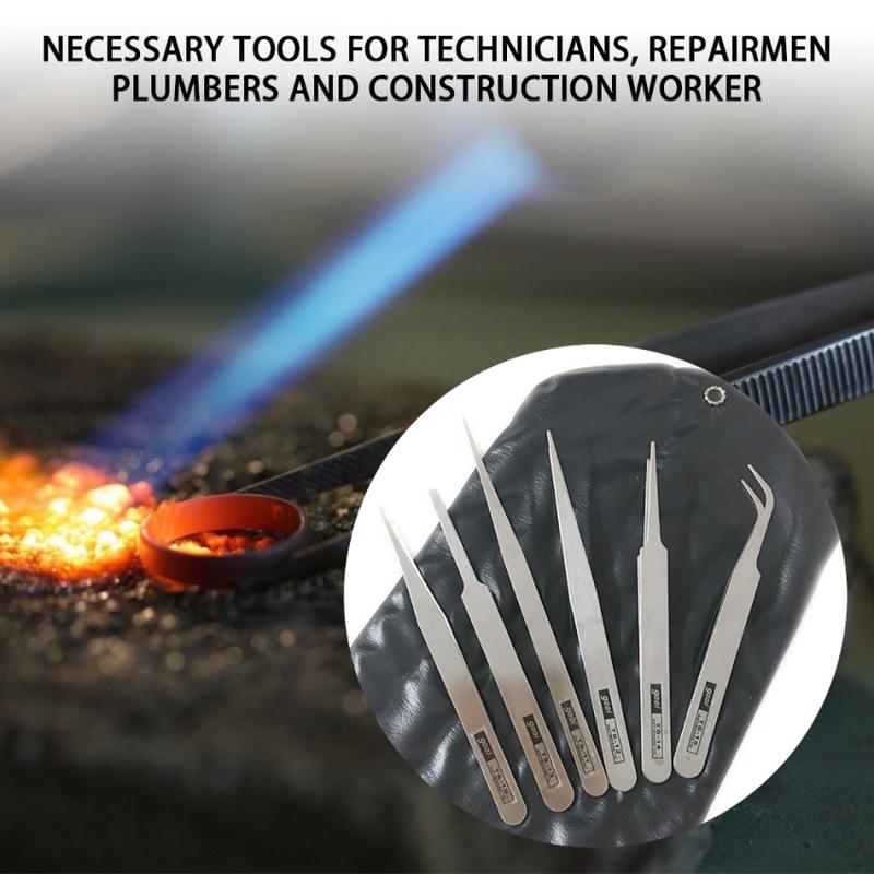 6pcs stainless steel tweezers maintenance tool Feature: 1. An - TikTok ...