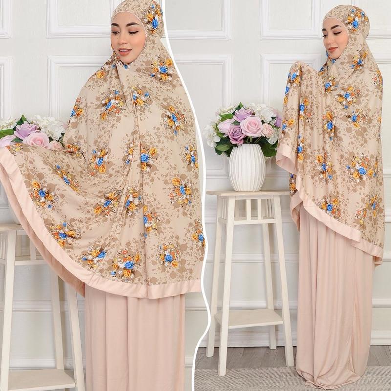 Telekung Bunga Corak Kain Viscose - TikTok Shop Malaysia