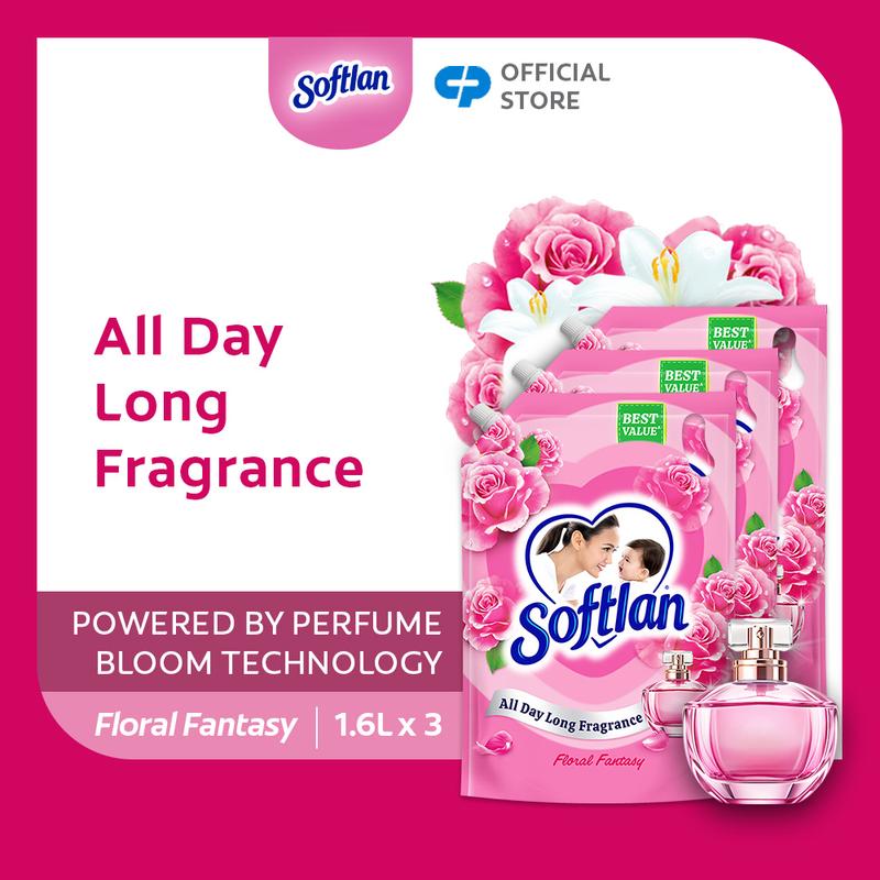 Softlan Anti Wrinkles Floral Fantasy (Pink) Fabric Softener 1.6L ...