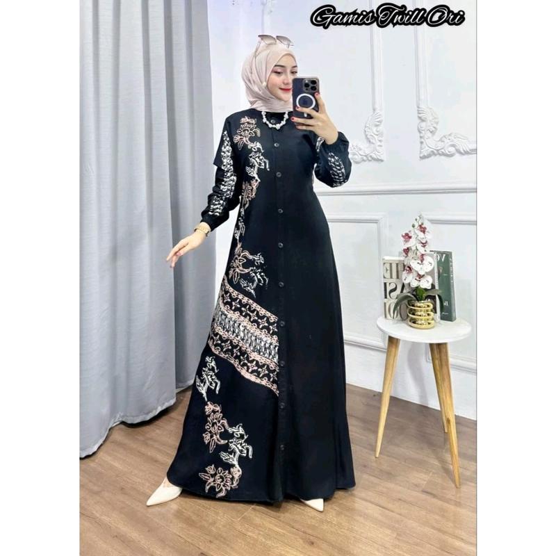 GAMIS TWIL ORI BEST SELLER Dress Muslim Wanita Kancing - Shop | Tokopedia