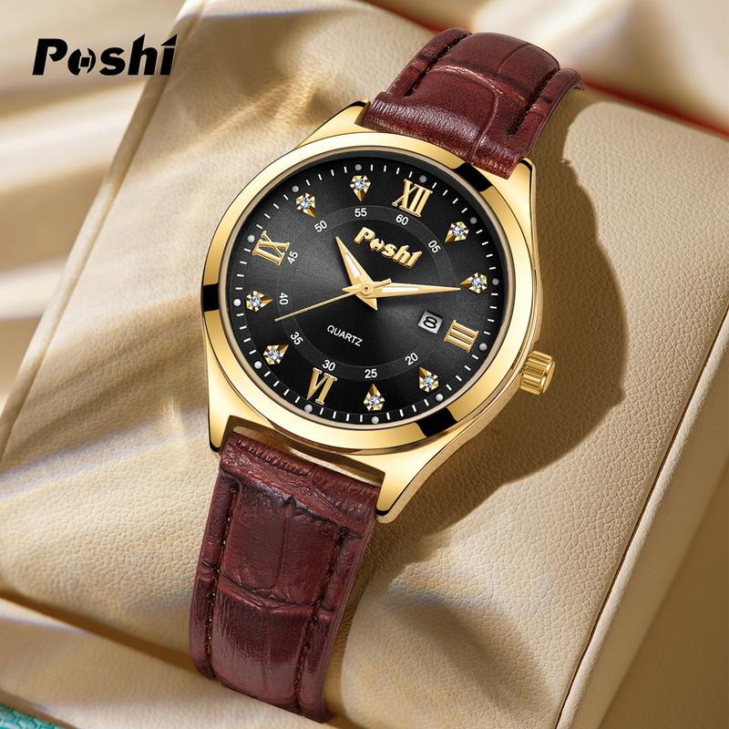 Original POSHI Casual Waterproof Women's Watch Luxury Leathe - TikTok ...