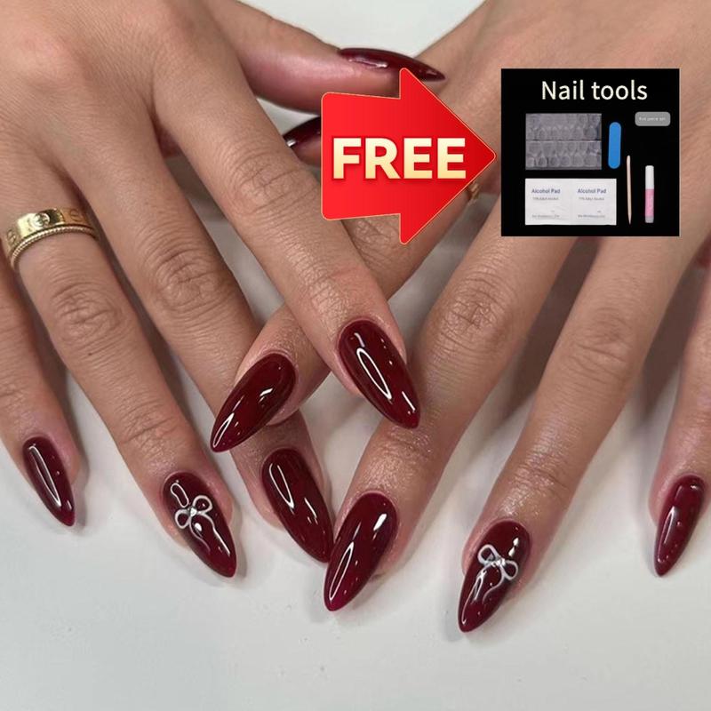 Kuku Palsu, Merah, Untuk Wanita, Cetakan Ikatan Simpul, Bole - TikTok ...