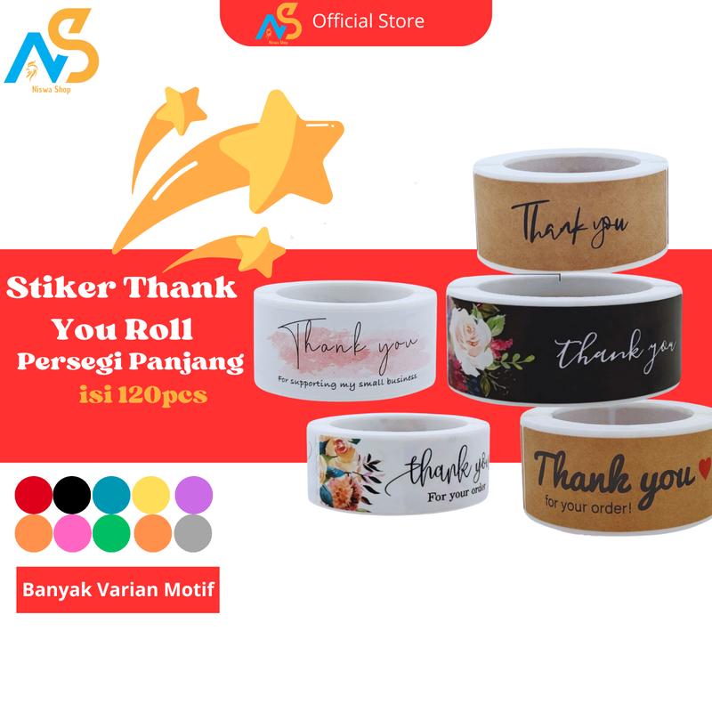 Stiker Thank You Panjang isi 120 pcs / roll Murah!! Recommended ...