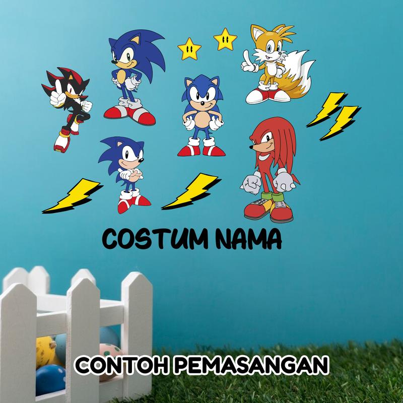 Stiker Dinding Custom Nama Sonic Dekorasi Kamar Anak Laki-laki - Shop ...