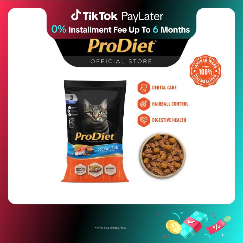 ProDiet 8kg Adult Dry Cat Food Dry Kibbles - Ocean Fish (8kg/ 500g x 16 ...