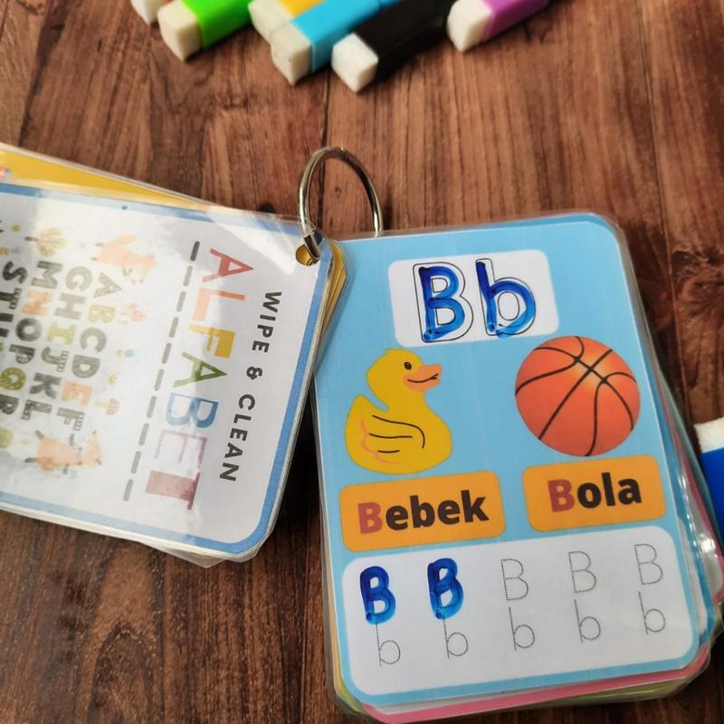 Flashcard Wipe Clean Belajar Membaca Menulis Alphabet Huruf Abjad ...