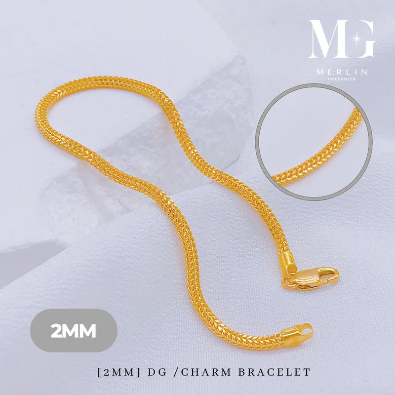 Merlin Goldsmith 916 22k Gold DG Charms Bracelet (Width: 2mm ...