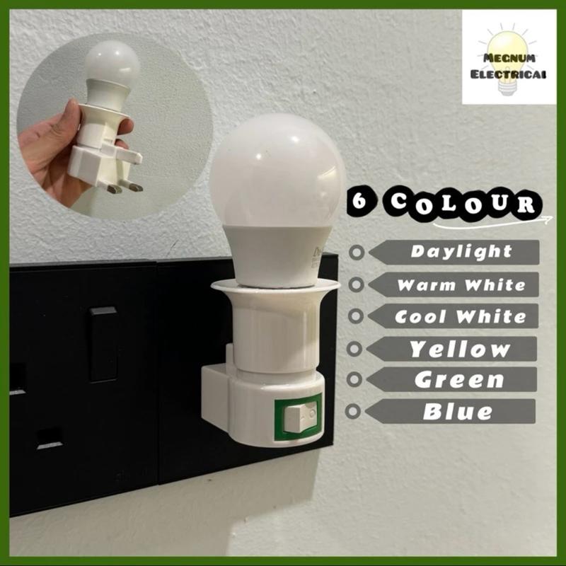 3 PIN PLUG E27 5W & 3W Led DIM weLIGHT HOLDER / WALL LAMP HOLDER ...