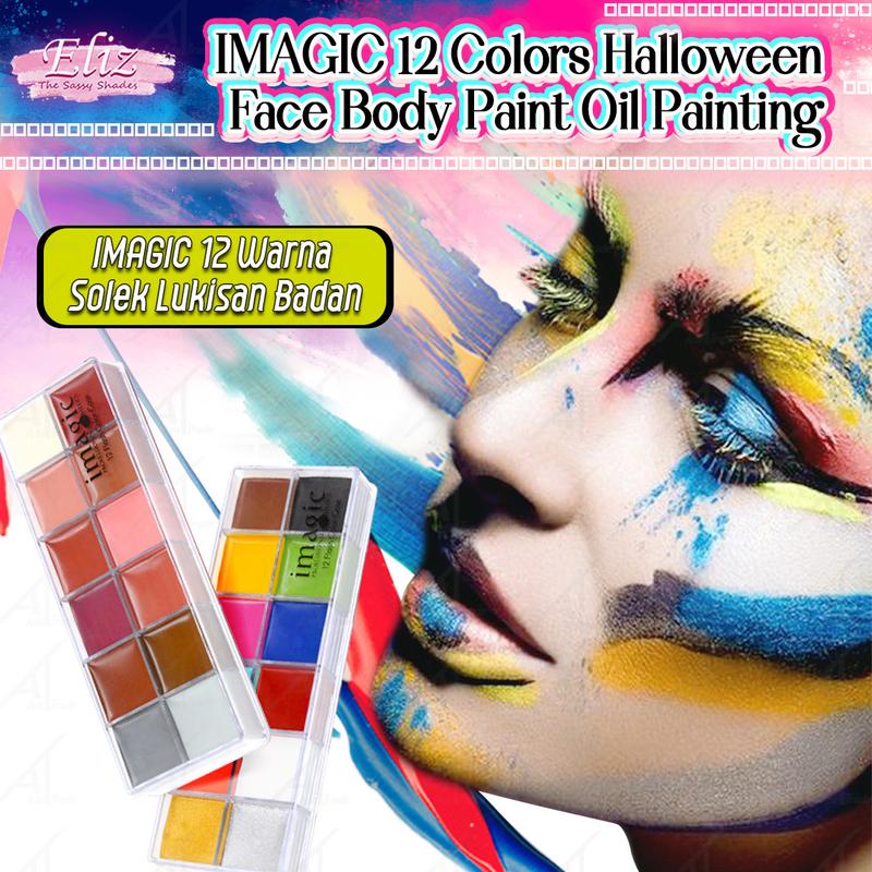 IMAGIC 12 Color Face/Body Paint Palette Halloween/Art Party Fancy ...