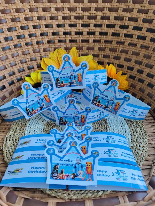 Topi ulang tahun anak isi 50pcs+Desain foto (PAKET TOPI & UNDANGAN ...
