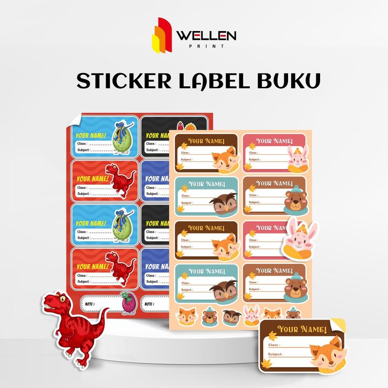 WELLEN PRINT – Cetak Sticker Label Nama Buku Sekolah Custom - Shop | Tokopedia