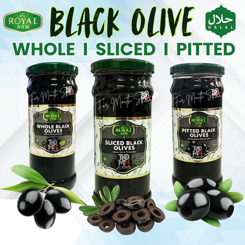 340G ROYAL ARM Black Olive Slice Black Olive Pitted Black Olive ...