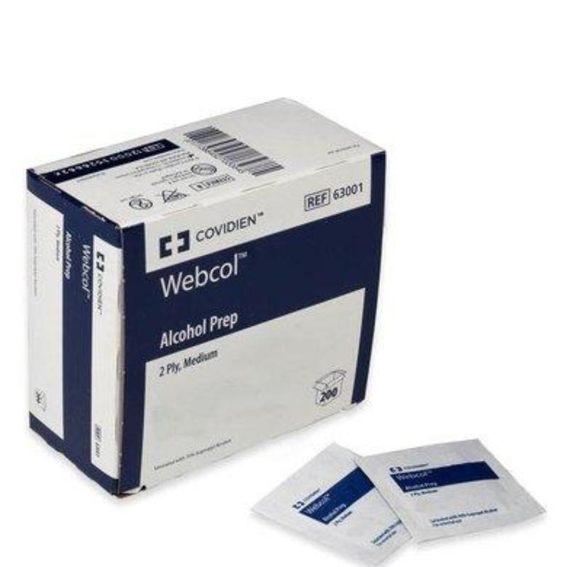 COVIDIEN Sterile Webcol Alcohol Swab, 2-Ply, 200pcs/Box (2 Sizes ...