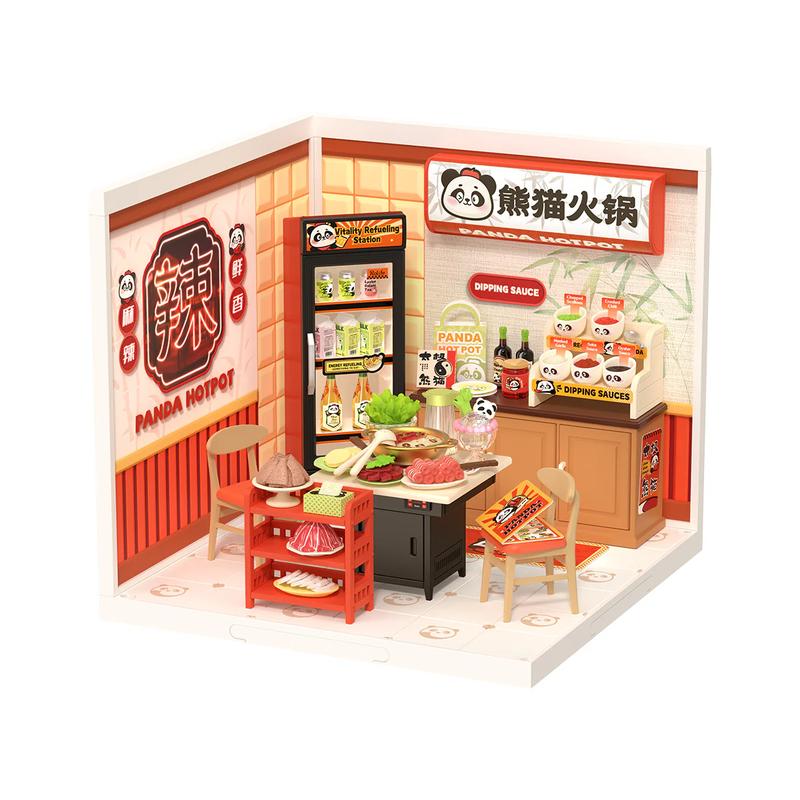 Robotime Rolife Panda Hot Pot DIY Miniature House DW020 - Shop | Tokopedia