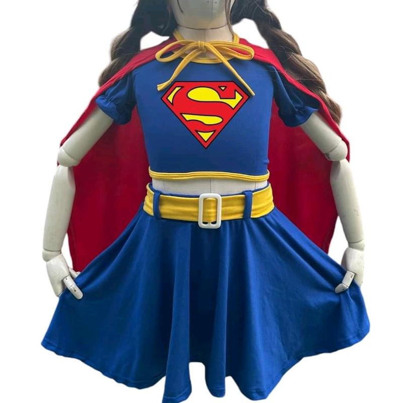 SuperGirl Costume Set - Top, Skirt, and Cape for kids girls - TikTok ...