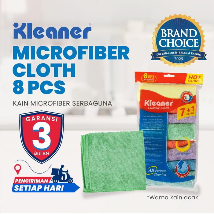 Promo Kleaner Kain Lap Microfiber 30 x 30 Cm 8 Pcs Cloth Kain Serbaguna ...