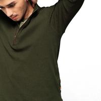 Promo DRM Cool Breeze Sweater Pria Halfzip Waffle Spencer - Olive, S ...
