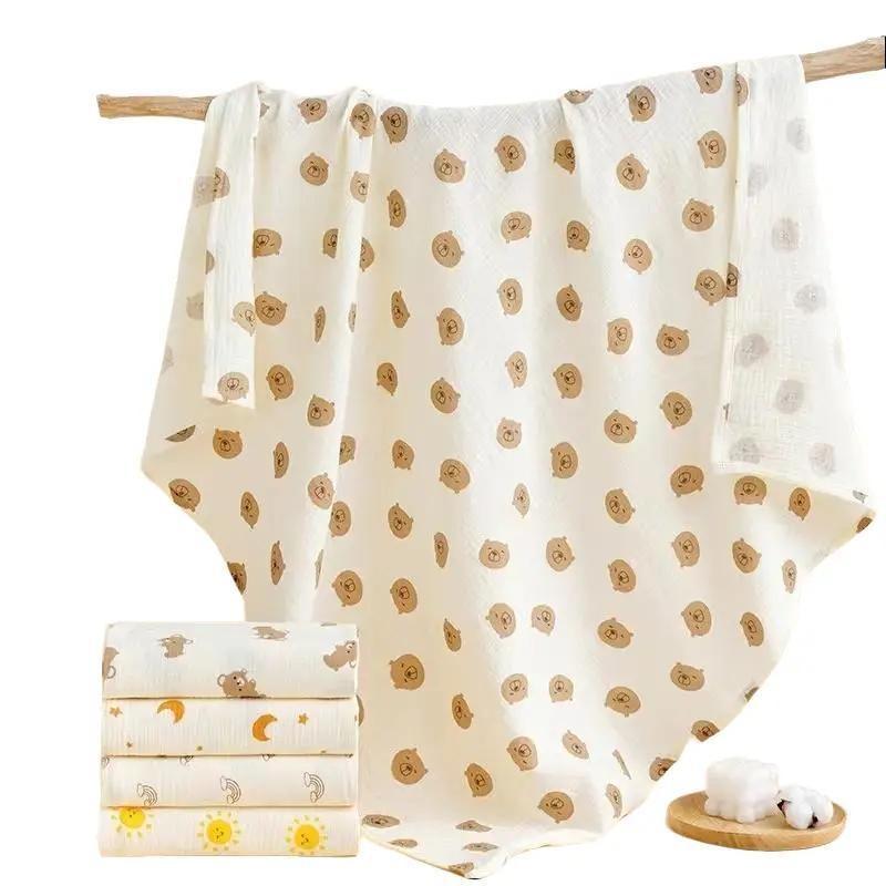Newborn Baby Muslin Swaddle Kain Bedung Baby Towel Soft Blanket ...