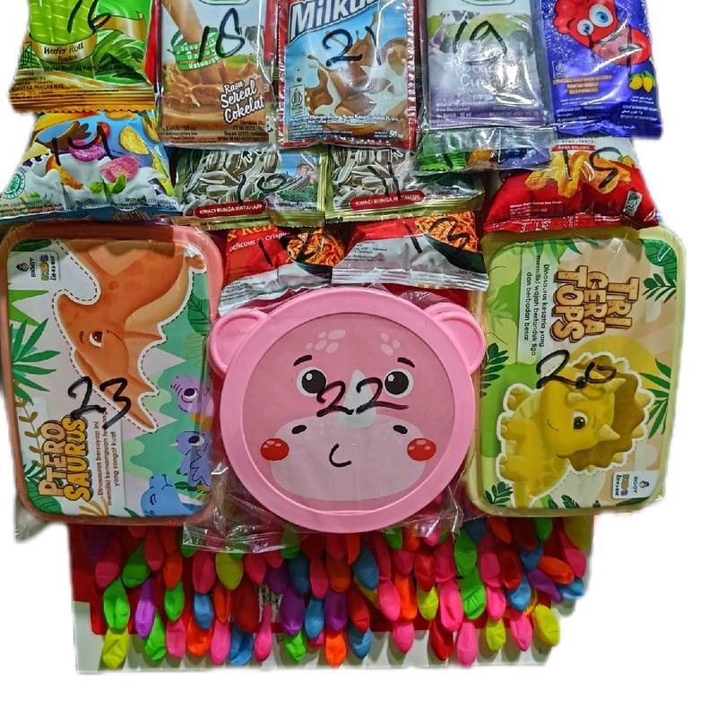 cabutan Balon Berhadiah Isi 100pcs - kotak makan Snack - Shop | Tokopedia
