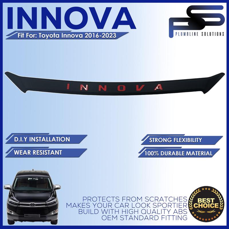 Toyota Innova V G J E Bonnet Guard 2016-2022 Red & Silver Font/Black ...