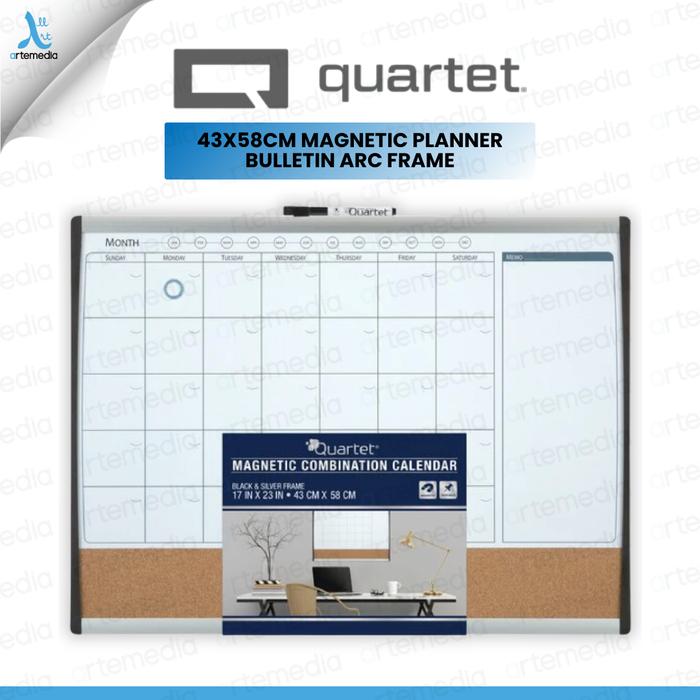 Jual QUARTET Magnetic Monthly Planner Board with Cork Arc Frame Papan ...