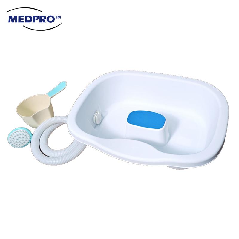 Portable Hair Wash Basin with Head Support & Drain Hose For Bedbound ...
