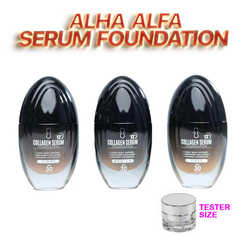 TESTER SIZE NEW ALHA ALFA COLLAGEN SERUM FOUNDATION - TikTok Shop Malaysia