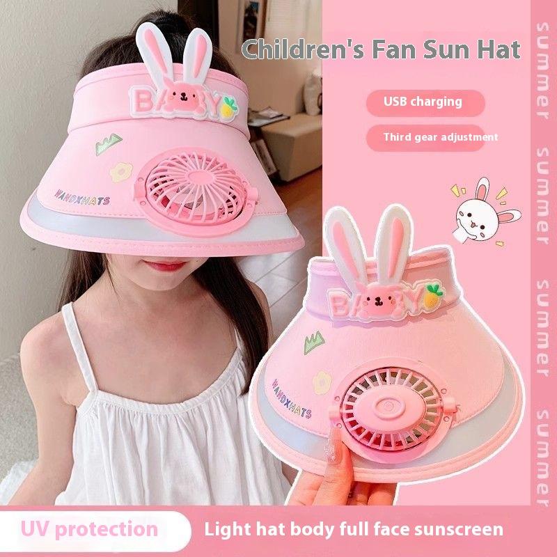 Children's hat with fan, air conditioning hat, fan hat - TikTok Shop ...