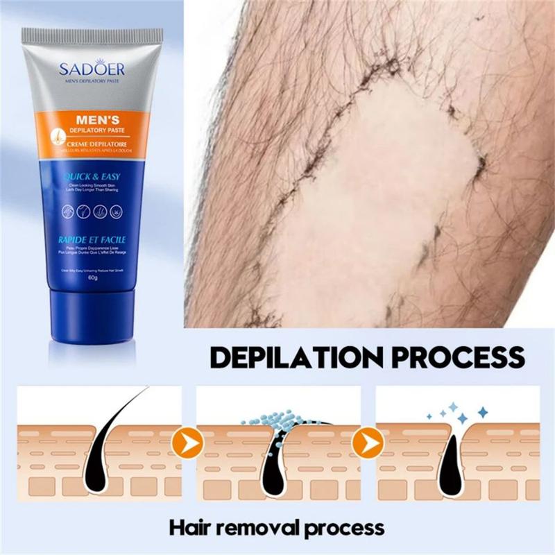 SADOER Men'S Painless Hair Removal Cream Mild Non Irritating Hair ...