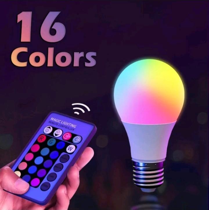 16 Colors RGB Bulb LED Multicolor Bulb E27 Base 220V Household - TikTok ...