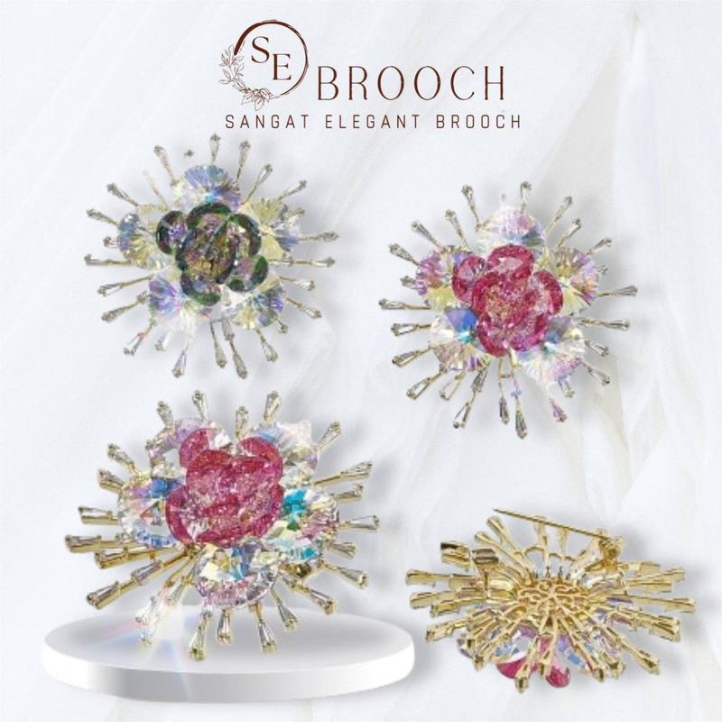 SE Brooch Premium Crystal Austria Pin Tudung Shawl Bawal Kerongsang ...
