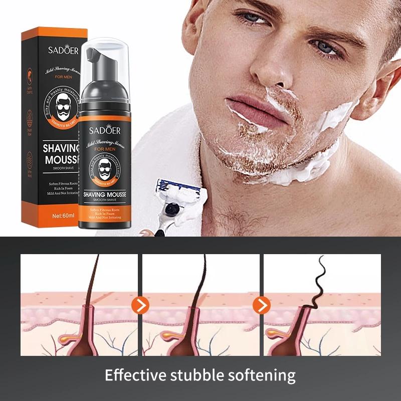 Sadoer Men's Shaving Mousse, Deep Cleansing, Moisturizing, Clean ...