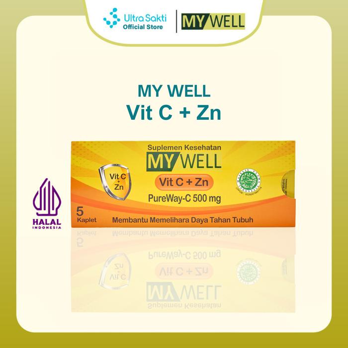 Jual Mywell Vitamin C+Zn 1 Amplop @5 Kaplet - Suplemen Kesehatan - Kota ...