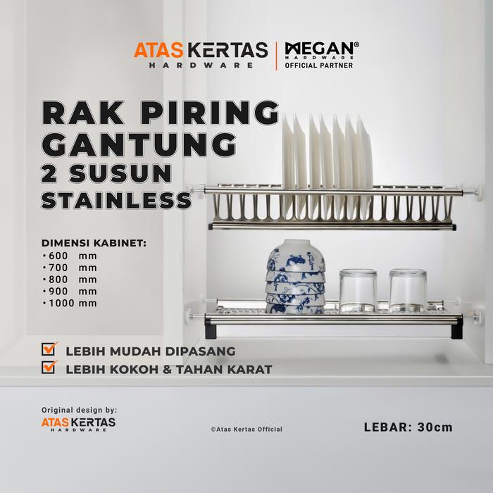Jual Rak Piring Gantung Stainless Steel 2 Susun Anti Karat Untuk ...