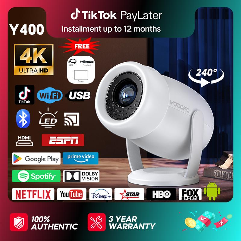 MODOFO【Free Screen】HD Mini Projector 4K Wifi6 Android 12 300 - TikTok ...