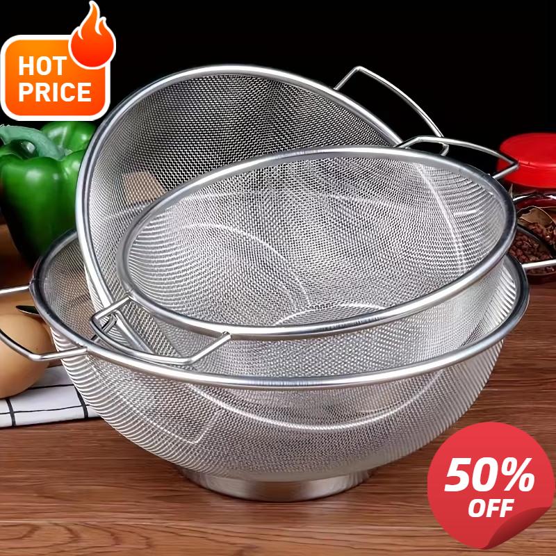 Stainless Steel Fine Mesh Strainer Bowl Drainer Vegetable Sieve ...