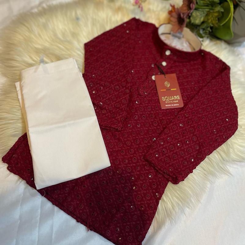 Square ethnic wear chikankari jippa Suite for kids. - TikTok Shop Malaysia