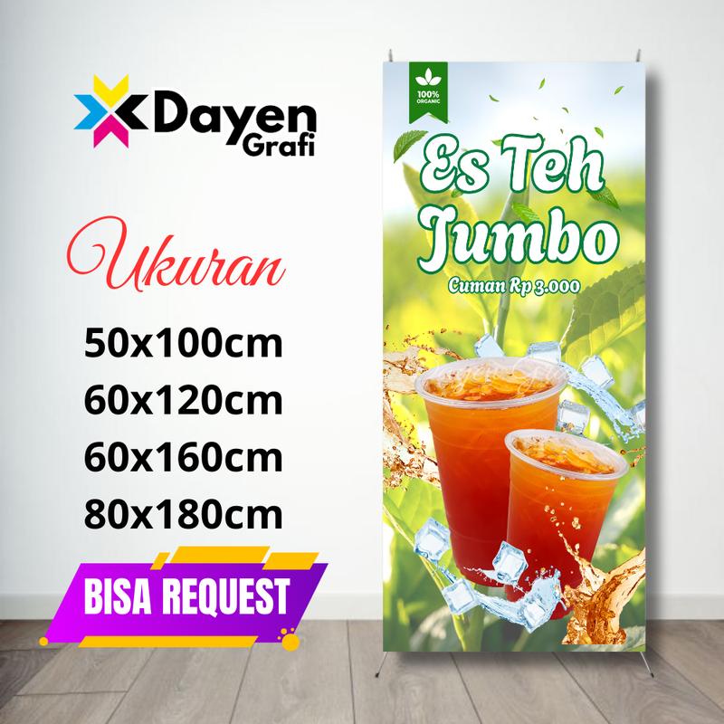 Spanduk Banner Es teh Jumbo Hijau Cetak Custom - Shop | Tokopedia