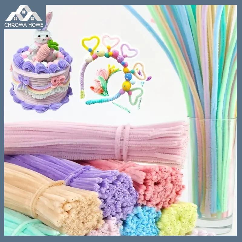 【Ready Stock】100Pcs Multicolour DIY Chenille Stems Batang Chenille ...