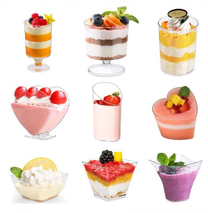 Jual 10pcs+tutup Premium Pudding Cup Korean Dessert bahan Acryl tebal ...