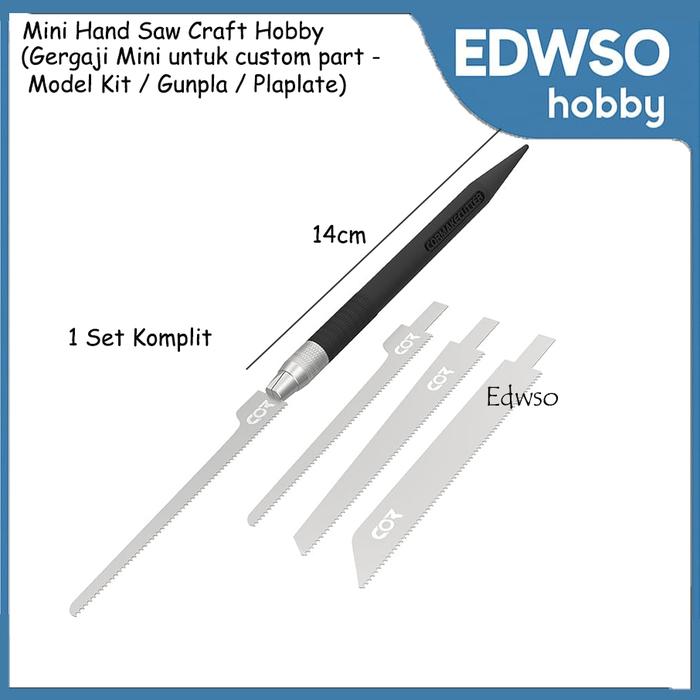Jual Mini Hand Saw Craft Saw Hobby Gergaji Gundam Plaplate 3 Blades COR ...