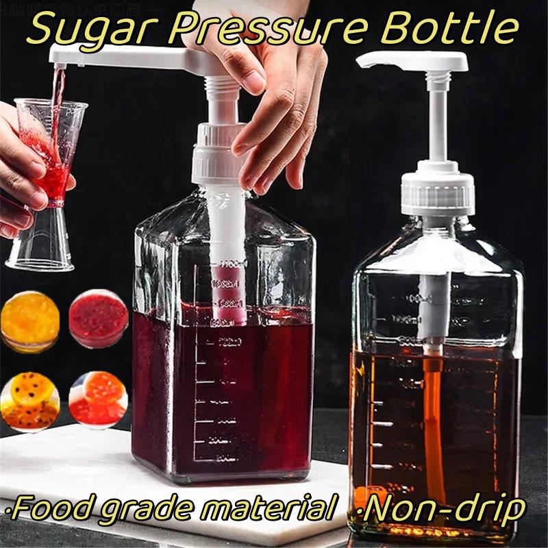 1600ML syrup quantitative pressure bottle sugar pressure bottle - TikTok Shop Philippines