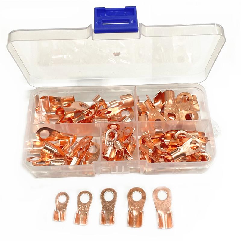 70PCS OT Type 10A 20A 30A 40A 50A Copper Open Connecting Nose Cable ...