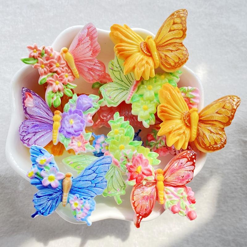 Pesona Resin Rama-rama Bunga Comel Berwarna-warni, Set 10pcs - TikTok ...